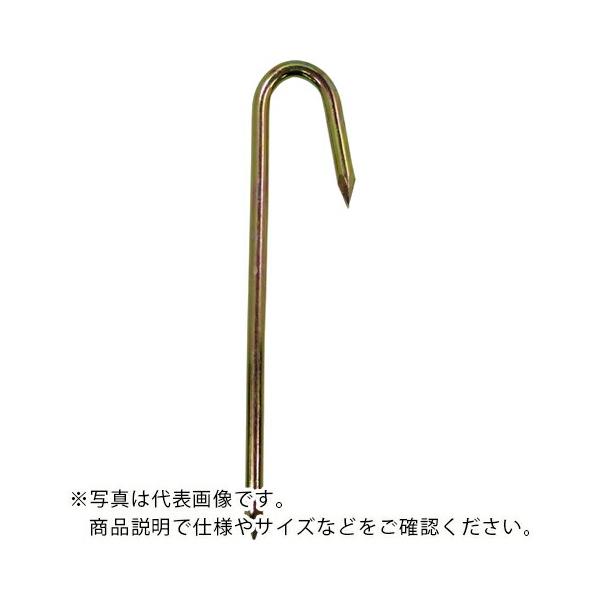 [特長]●地面にロープをガッチリ固定したい時に便利です。[仕様]●径(mm)：6●長さ(mm)：150●口幅(mm)：20●タイプ：J型●表面処理：クロメート[材質／仕上]●スチール[注意]●使用シーンや使用方法により引抜強度は変わります。