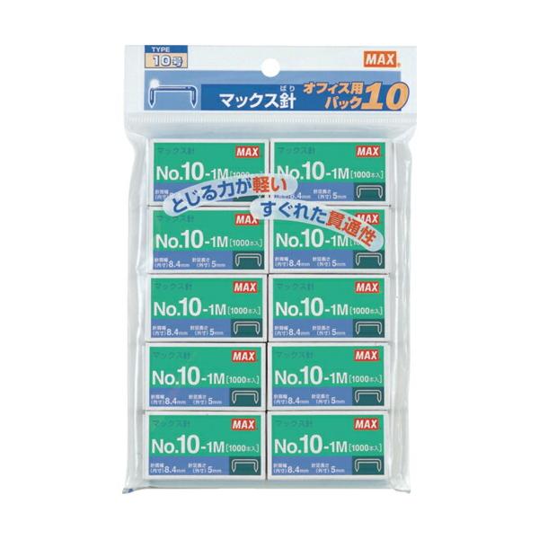 [特長]●No.10-1Mの10個入りパックです。[仕様]●1連接着本数(本)：50●針肩幅×針足長さ(mm)：8.4×5●1連接着本数：50本●入数：10000本（1000×10）●適合機種：HD-10FL3K・10NLK・10NLCK・...