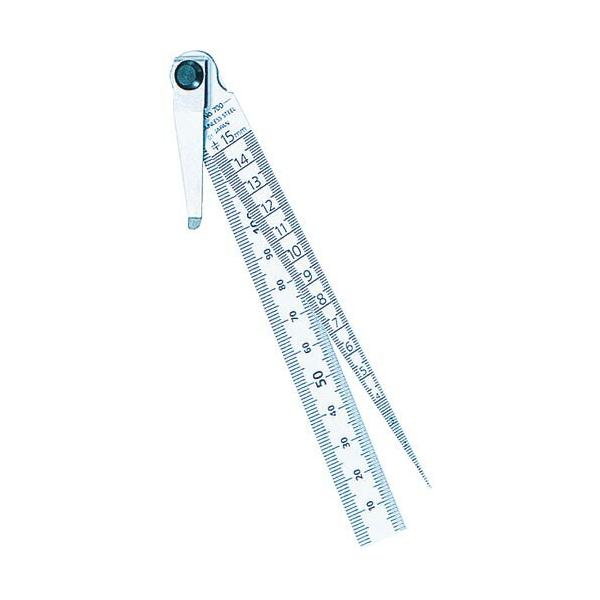 [特長]●テーパーゲージ700Aと直尺130mmの便利なセットです。携帯に便利なペンクリップ付です。●焼き入れ品です。[仕様]●長さ(mm)：155●測定範囲(mm)：テーパー1.0〜15.0(0.10目盛)、直尺0〜130(0.5目盛)●...