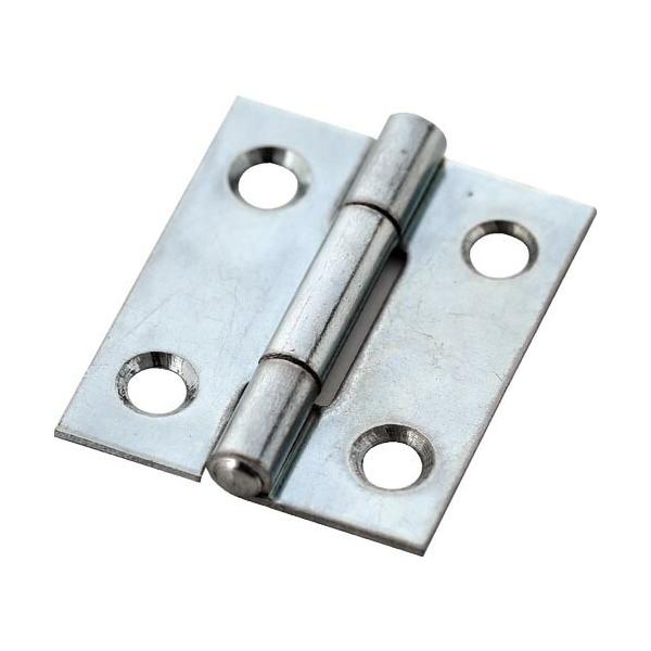 [仕様]●全長(mm)：25.5●幅(mm)：21●厚さ(mm)：0.8●ねじ穴数：4●穴径(mm)：3.0●D2(mm)：3.8●耐荷重(kg)2個使用時：1●表面処理：三価クロムメッキ仕上げ●木ねじ入数：40●P1(mm):13.0●P...