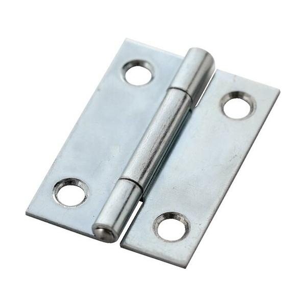 [仕様]●全長(mm)：31.5●幅(mm)：22●厚さ(mm)：0.8●ねじ穴数：4●穴径(mm)：3.3●D2(mm)：3.8●耐荷重(kg)2個使用時：1●表面処理：三価クロムメッキ仕上げ●木ねじ入数：40●P1(mm):14.0●P...