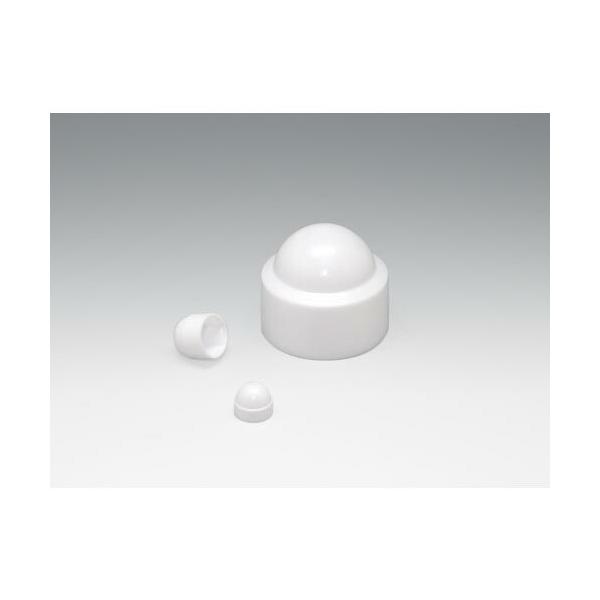 [特長]●ボルト、ナットにかぶせて、簡単に袋ナットの形状が得られ、けが防止ができます。[仕様]●色：白●適合ねじ：M8●D(mm)：12.8●適用ナット寸法：M8●適用ボルト寸法：M8[材質／仕上]●L.D.ポリエチレン（PE）