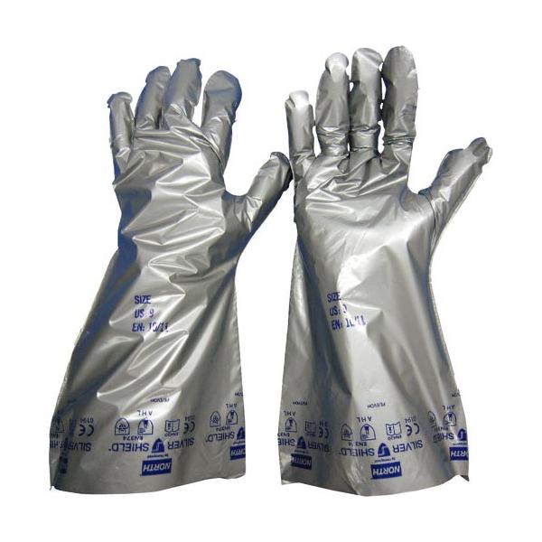 [特長]●広範囲にわたる溶剤に対応できる手袋です。●左右兼用の使い捨てタイプです。[仕様]●色：グレー●サイズ：M●全長(cm)：40.0●手のひら周り(cm)：26.0●中指長さ(cm)：9.0●厚さ(mm)：0.1●対応物質：アセトン・...