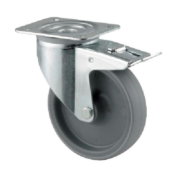 [特長]●旋回部にはダブルボールレースベアリングを採用しており動き出しがスムーズな上、耐久性にも優れております。●タイヤはノンマーキング仕様です。[仕様]●許容荷重(daN)：196●許容荷重(kgf)：200●車輪径D(mm)：125●車...