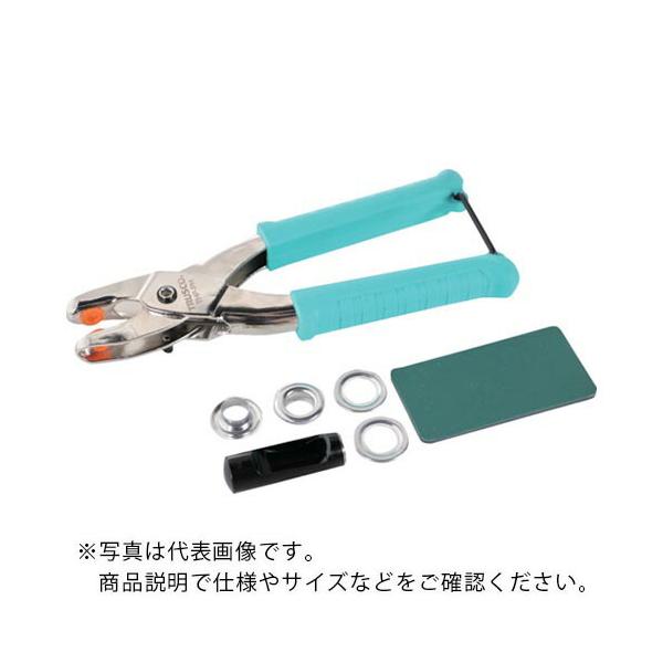 [特長]●両面ハトメ取付け作業に必要なハトメパンチ、ハトメ、専用ハトメコマ、下穴用ポンチ、下敷きが一式揃ったセットです。●セットは4mm、5mm、7mm、8mm、10mm、12mmの６サイズ展開です。必要なハトメコマのサイズで選んで下さい。...