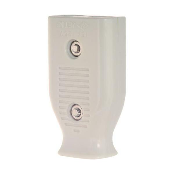 [特長]●耐熱性に優れたユリア樹脂を使用しています。●ＲｏＨＳ指令適合品です。●適用電線　700ワットまで・・・0.75mm2　1200ワットまで・・・1.25mm2　1500ワットまで・・・2mm2[仕様]●定格：15A125V●防水：×...