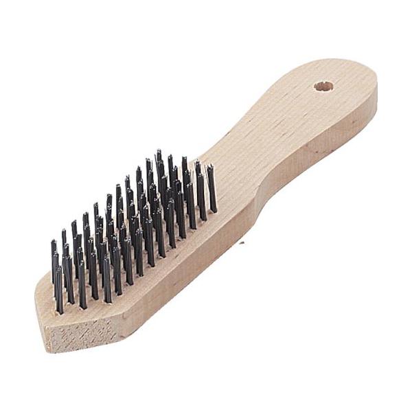 [特長]●幅の広い柄付なので力が入りやすくハードな作業に適しています。●ワイヤとステンレス、真鍮、ゴールドメッキ線を用意しました。[仕様]●毛材：焼入ワイヤ鋼線●行数(行)：5●線径(mm)：0.30●植付(mm)：95●毛丈(mm)：20...