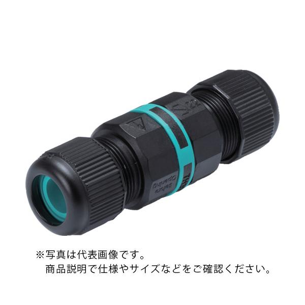 [特長]●ケーブルグランドと端子台が一体構造でコンパクトな防水中継コネクターです。●結線方式はネジ式で手軽に作業ができます。●端子極数は2Pです。[仕様]●色：ブラック/グリーン●極数：2P●適合電線：φ7〜φ12[材質／仕上]●プラスチッ...