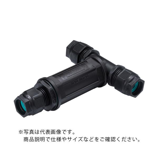 [特長]●ケーブルグランド部がT型でケーブルを分岐させたい時や、数珠つなぎに機器を接続する時などに便利です。●結線方式はネジ式で、手軽に作業ができます。●端子部は3WPです。[仕様]●色：ブラック/グリーン●極数：3WP●適合電線：φ7〜φ...