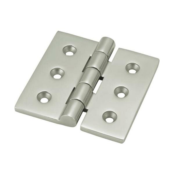 [仕様]●全長(mm)：100●幅(mm)：100●厚さ(mm)：6●ねじ穴数：6●穴径(mm)：6●耐荷重(kg)2個使用時：85●取付方法：木ねじ(別売)●表面処理：鏡面バフ研磨仕上げ●軸径(mm)D2：18●D1(mm)：16●開き角...