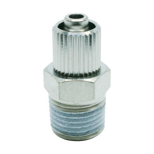 [特長]●小型機器や、省スペースの細かい配管に最適です。●真空機器の配管にも最適です。（弊社UDチューブを推奨）●締付タイプはチューブの着脱が容易で、手締めのみでチューブの締付けが可能です。[仕様]●適合チューブ外径(mm)：6●接続口径：...