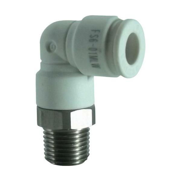 [仕様]●適合チューブ外径D(mm)：6●接続口径：R1/8●六角対辺(mm)：12●使用流体：空気、水●使用圧力：1MPa(空気)、0.3MPa(水)●流体温度(℃)：-5〜60℃(空気)、5〜40℃(水)[材質／仕上]●本体:ステンレス...