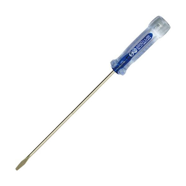 [特長]●カラフルなクリスタライン柄で、［［＋］］［［−］］で色分けしています。●柄の末端は凹型で、指先で押しつけて締め付けができます。●精密タイプです。[仕様]●刃先：［［−］］2.5●軸長(mm)：100●全長(mm)：151●全身焼入...