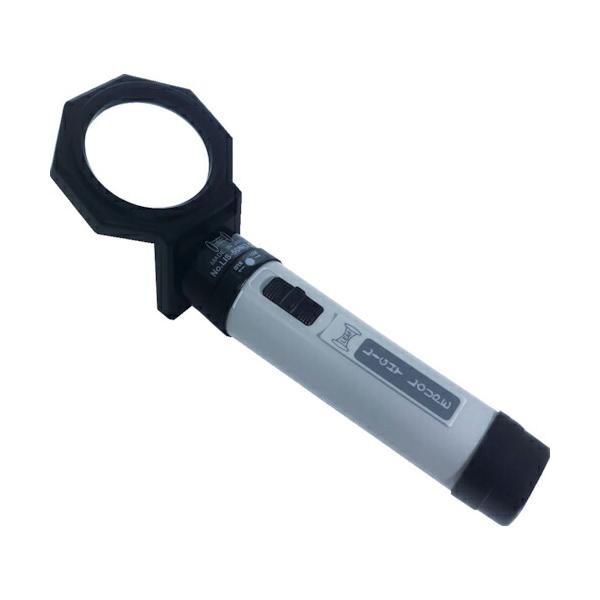 [特長]●照明装置付で暗いところでも検査ができます。[仕様]●倍率(倍)：3.5●レンズ寸法(mm)：φ50●全長(mm)：210●替ランプ：豆電球2.5V(0.5A)●電源(V)：単2乾電池×2本(別売)●電源：単2乾電池×2本(別売)●...