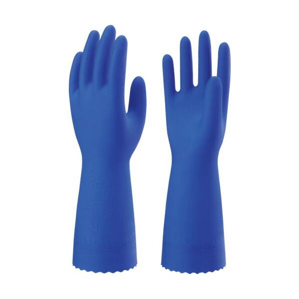 [特長]●傷つきやすい指先は2度づけ加工で強化しています。●特殊配合により高い耐油性を発揮します。●耐油性に優れた厚手タイプです。●手袋内面には抗菌防臭加工の裏毛を施しています。[仕様]●色：ブルー●サイズ：L●全長(cm)：32.0●手の...