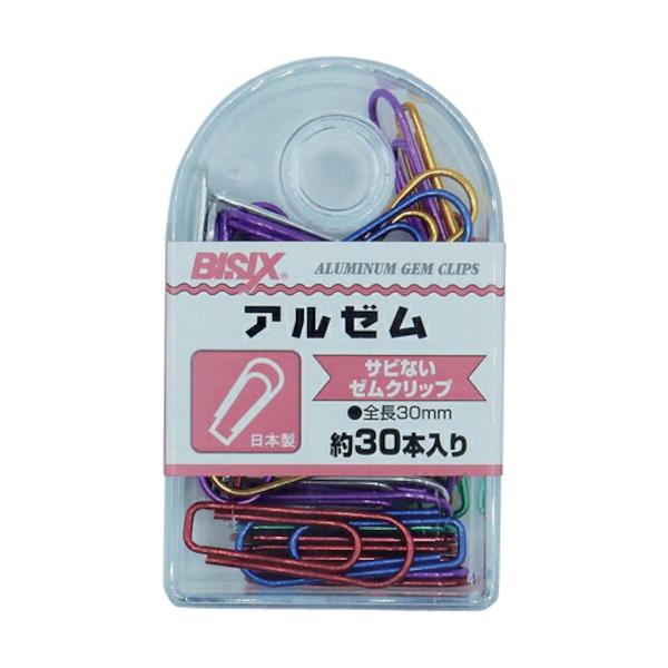 [特長]●錆びにくいアルミニウム製のゼムクリップです。[仕様]●色：メタリックカラー6色アソート●寸法：全長30mm●包装：収納便利なPSケース（フック式）●入数：約30本[材質／仕上]●アルミニウム