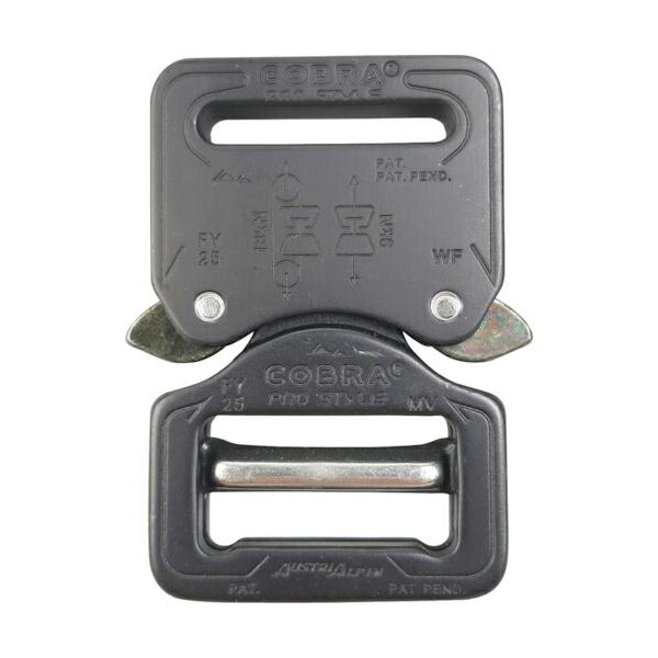 [特長]●プロスペックの強力なバックルです。●ワンタッチでロックでき、ワンタッチで解除できます。●過酷な環境下でも性能を発揮できます。[仕様]●色：マットブラック●適応ベルト幅(mm)：25●オス形状：自在●メス形状：固定●欧州規格(EN3...