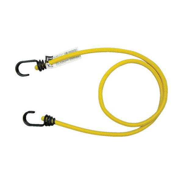 [特長]●伸縮性があり、周囲を糸で特殊織しています。[仕様]●色：イエロー●長さ(m)：1.0●標準幅(mm)：8[材質／仕上]●中芯：天然ゴム●被覆：PP●金具：スチール[注意]●ゴムの伸長限度：元の長さの1.7倍以内でのご使用をお守り下さい。