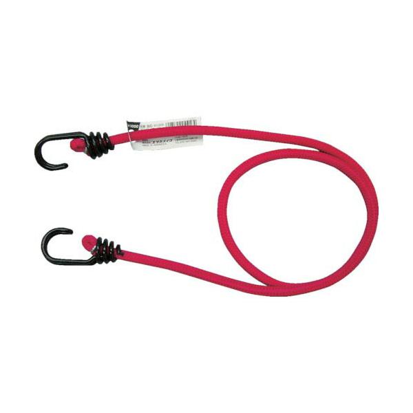 [特長]●伸縮性があり、周囲を糸で特殊織しています。[仕様]●色：レッド●長さ(m)：1.0●標準幅(mm)：8[材質／仕上]●中芯：天然ゴム●被覆：PP●金具：スチール[注意]●ゴムの伸長限度：元の長さの1.7倍以内でのご使用をお守り下さい。