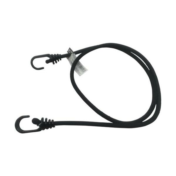 [特長]●伸縮性があり、周囲を糸で特殊織しています。[仕様]●色：ブラック●長さ(m)：1.2●標準幅(mm)：8[材質／仕上]●中芯：天然ゴム●被覆：PP●金具：スチール[注意]●ゴムの伸長限度：元の長さの1.7倍以内でのご使用をお守り下さい。