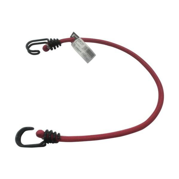 [特長]●伸縮性があり、周囲を糸で特殊織しています。[仕様]●色：レッド●長さ(m)：0.6●標準幅(mm)：8[材質／仕上]●中芯：天然ゴム●被覆：PP●金具：スチール[注意]●ゴムの伸長限度：元の長さの1.7倍以内でのご使用をお守り下さい。