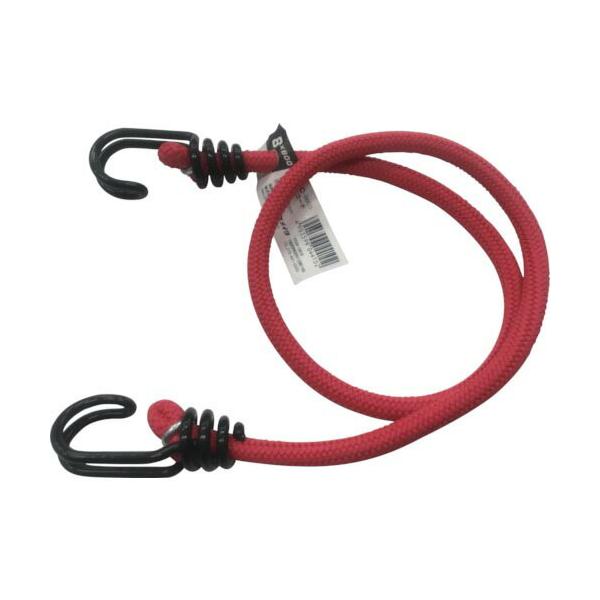 [特長]●伸縮性があり、周囲を糸で特殊織しています。[仕様]●色：レッド●長さ(m)：0.8●標準幅(mm)：8[材質／仕上]●中芯：天然ゴム●被覆：PP●金具：スチール[注意]●ゴムの伸長限度：元の長さの1.7倍以内でのご使用をお守り下さい。