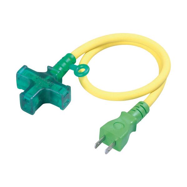 [特長]●通電するとコンセント部分が光るランプ付コンセントです。●最大合計1500Wまで使用可能です。●十字型トリプルコンセントです。[仕様]●電線仕様長さ(m)：0.5●電線仕様太さ(［［ＭＭ２］］)：1.25●電線仕様芯数(C)：2●コ...