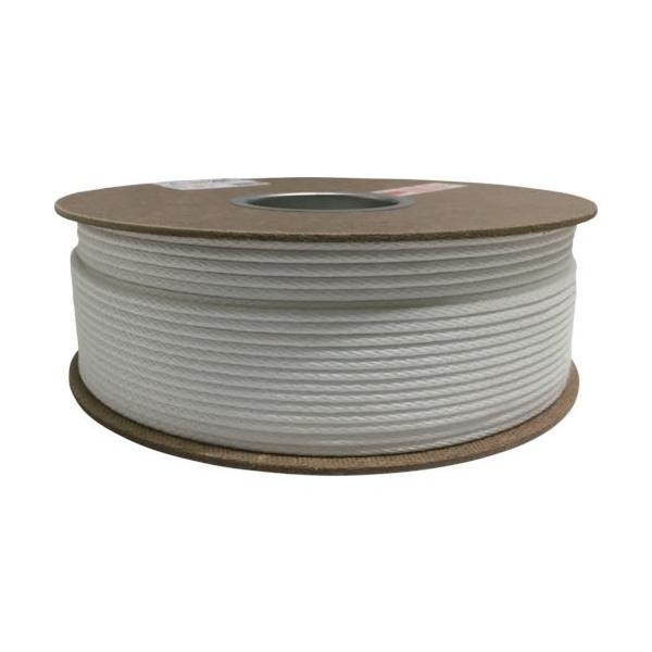 [特長]●強度は3つ打に比べ40%程度低下しますが、摩擦抵抗が少なく、ねじれにくいロープです。●酸・アルカリ・海水等に強く、耐候性に優れ摩擦にも非常に強く、強力に優れたロープです。[仕様]●色：白●線径(mm)：4●長さ(m)：200●包装...