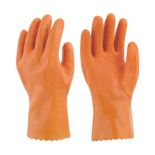 [特長]●指、手のひらに粒状の強化すべり止め加工を施しています。●重作業にも対応可能なハードタイプです。●独自の湾曲成形で手の動きを妨げず、疲れにくい手袋です。●親指付け根部分を3重構造で強化しています。[仕様]●色：オレンジ●サイズ：L●...