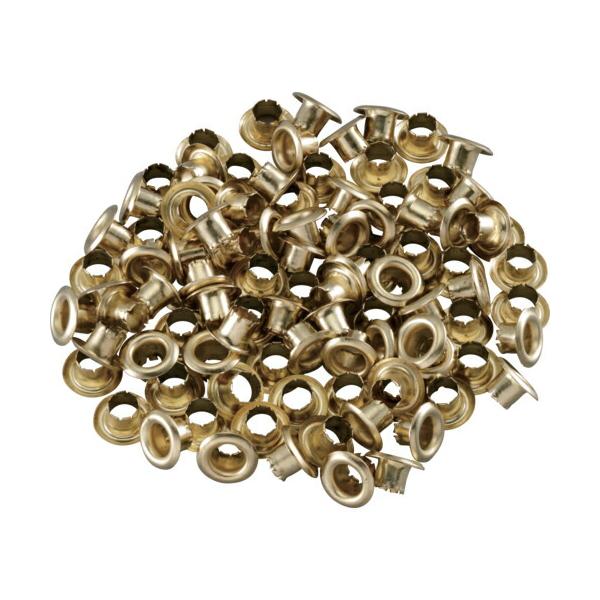 [特長]●真鍮製5MMの片面ハトメ玉です。[仕様]●内径(mm)：5●色：ゴールド●下穴径(mm)：5●使用可能厚さ(mm)：2●適合工具：＃51330　ハトメプライヤー本体●頭径(mm)：5●長さ(mm)：5.1●幅(mm)：9.2●玉入...