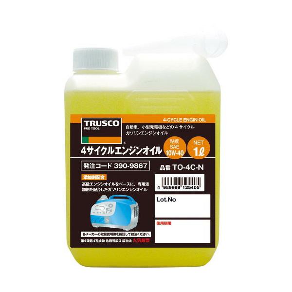 [特長]●高級エンジンオイルベース油に専用添加剤を配合した、ガソリンエンジン専用オイルです。[仕様]●色：褐色●容量(L)：1●容量(ml)：1000●粘度グレード：SAE10W-40相当●API規格SJ級相当品●容器：1Lボトル●原液量：...
