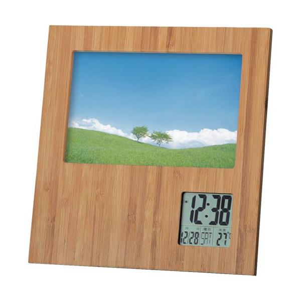 [特長]●お気に入りの写真を飾れる電波時計です[仕様]●幅(mm)：190●奥行(mm)：20●高さ(mm)：200●電源：単4×2個●電池寿命：約1年●クオーツ・アラーム・スヌーズ・フォトフレーム
