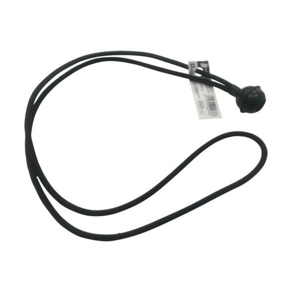 [特長]●伸縮性があり、周囲を糸で特殊織しています。[仕様]●色：ブラック●線径(mm)：5●全長(m)：0.6●ボール付タイプ[材質／仕上]●中芯：天然ゴム●被覆：ポリプロピレン(PP)●ボール：ポリプロピレン(PP)