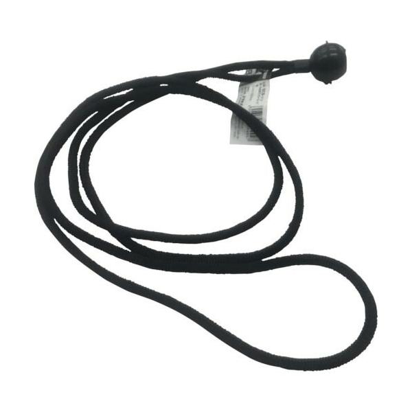 [特長]●伸縮性があり、周囲を糸で特殊織しています。[仕様]●色：ブラック●線径(mm)：5●全長(m)：0.9●ボール付タイプ[材質／仕上]●中芯：天然ゴム●被覆：ポリプロピレン(PP)●ボール：ポリプロピレン(PP)