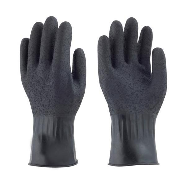 [特長]●指先・手のひらにすべり止め加工を施しています。●手首の絞りで、下向きの作業でもずれ落ちを防ぎます。[仕様]●色：ブラック●サイズ：LL●全長(cm)：26.7●手のひら周り(cm)：24.0●中指長さ(cm)：8.1●厚さ(mm)...