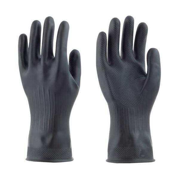 [特長]●天然ゴム製で引き裂き・引っ掻きに強く、低温でも柔らかさを保ちます。●手首が絞型でぴったりフィットします。[仕様]●色：ブラック●サイズ：L●全長(cm)：27.2●手のひら周り(cm)：23.1●中指長さ(cm)：8.1●厚さ(m...
