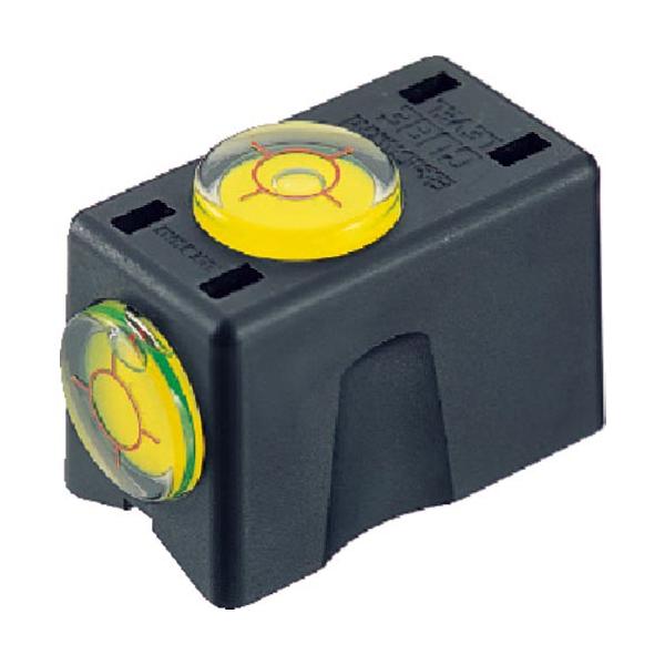 [特長]●測量ポールの測定ができます。●丸型気泡管で水平面及び垂直面の全方向が測定できます。●電動工具に取り付け、測定できます。[仕様]●長さ(mm)：51●高さ(mm)：35●厚さ(mm)：28●マグネット：なし●色：ブラック●精度：±2...