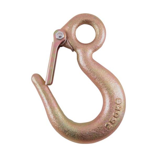 [特長]●メッキ加工をしています。[仕様]●基本使用荷重(t)：0.25●寸法(mm)C：23●寸法(mm)D：14●寸法(mm)H：91●寸法(mm)L：67●ラッチ付[材質／仕上]●スチール