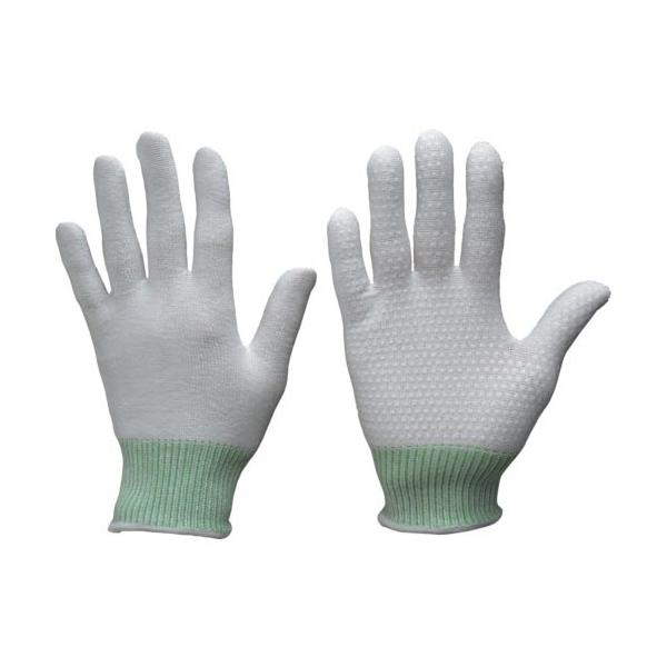 [特長]●シリコン樹脂をドット加工することにより、すべり止め効果を発揮します。●低発じんで、通気性に優れた耐切創手袋です。●使い捨て手袋のインナーとして使用すると、アウター手袋がずれ落ちることを防ぎます。●すべり止めがドット加工なので、しわ...