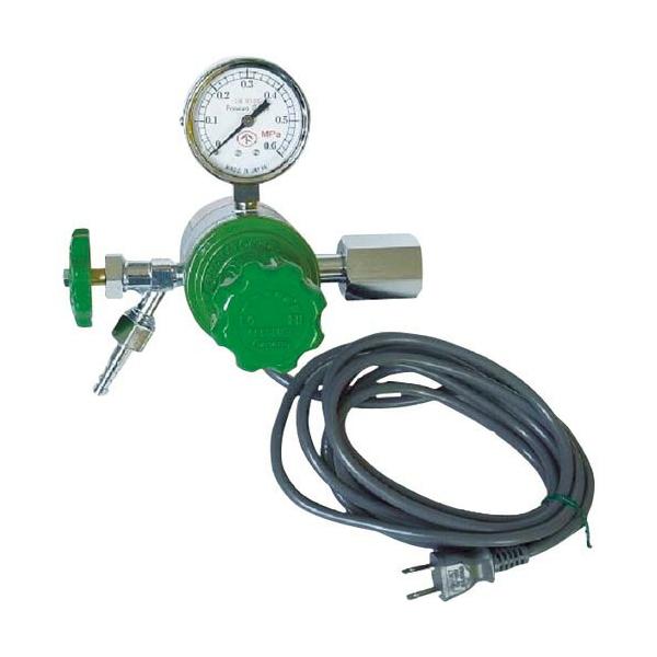 [特長]●減圧時に温度降下するガスに最適です。●出口バルブ付です。[仕様]●流体：炭酸ガス・MAGガス●入口接続：W22-14(右)●出口接続：φ8ホース口●標準流量(L/min)：40(炭酸ガス)●圧力計：なし●1次側使用圧力：2〜15M...