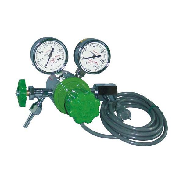 [特長]●減圧時に温度降下するガスに最適です。●出口バルブ付です。[仕様]●流体：炭酸ガス・MAGガス●入口接続：W22-14(右)●出口接続：φ8ホース口●標準流量(L/min)：40(炭酸ガス)●圧力計：1次側圧力計付(残圧表示)●1次...