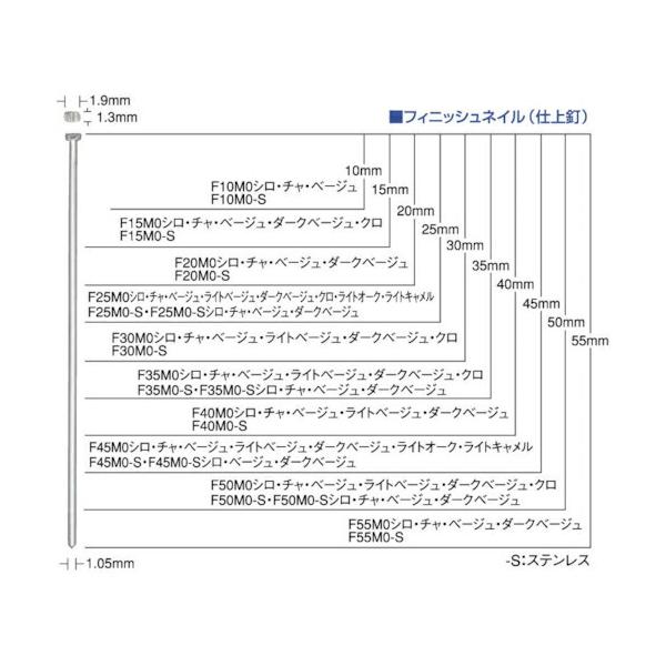 [仕様]●色：ベージュ●頭径×胴径×長さ(mm)：1.9×1.05×25●1ケース入数：3000本