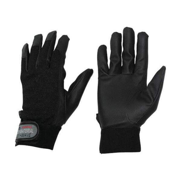 [特長]●特殊エンボス加工ＰＵ生地ですべりにくく、柔らかでフィット感が抜群です。●甲部には吸汗速乾メリヤスを使用し、ムレを軽減します。●ガンカット縫製が指まわりの違和感を解消します。[仕様]●色：ブラック●サイズ：M●全長(cm)：21.5...