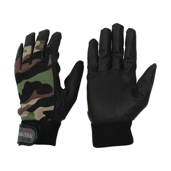 [特長]●特殊エンボス加工ＰＵ生地ですべりにくく、柔らかでフィット感が抜群です。●甲部には吸汗速乾メリヤスを使用し、ムレを軽減します。●ガンカット縫製が指まわりの違和感を解消します。[仕様]●色：迷彩●サイズ：M●全長(cm)：21.5●手...