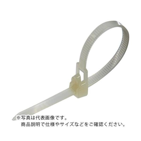 [特長]●指の大きい人でもプッシュ式の爪を押すことで簡単にケーブルタイのゆるめが可能です。●結束後も再結束ができ経済的です。[仕様]●色：白●幅(mm)：4.5●長さ(mm)：150●厚さ(mm)：1.2●最大結束径(mm)：35●引張強度...