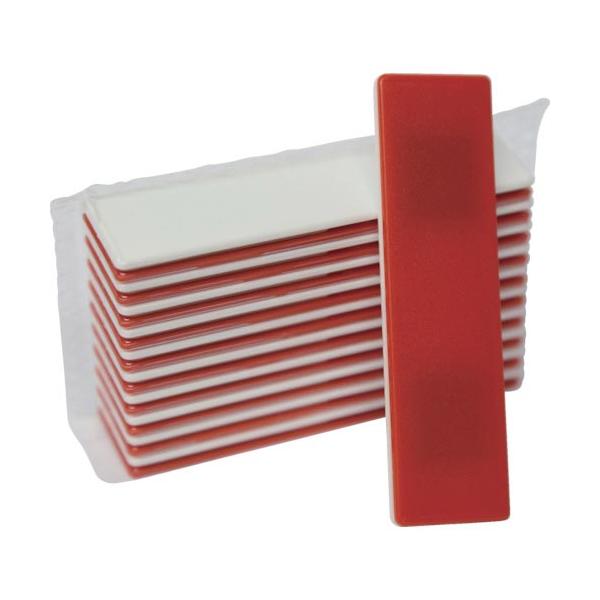 [特長]●樹脂製マグネット式のネームプレートです。[仕様]●縦(mm)：82●横(mm)：22●色：白×赤●タイプ：両面[材質／仕上]●アクリル樹脂