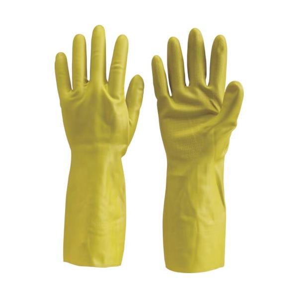 [特長]●着脱簡単、裏毛付特殊加工を施していますので、脱ぎはめがスムーズです。●手荒れの原因の1つとされているタンパク質のほとんどを分解除去し、ゴムの臭いも抑えています。[仕様]●色：グリーン●サイズ：L●全長(cm)：33.0●手のひら周...