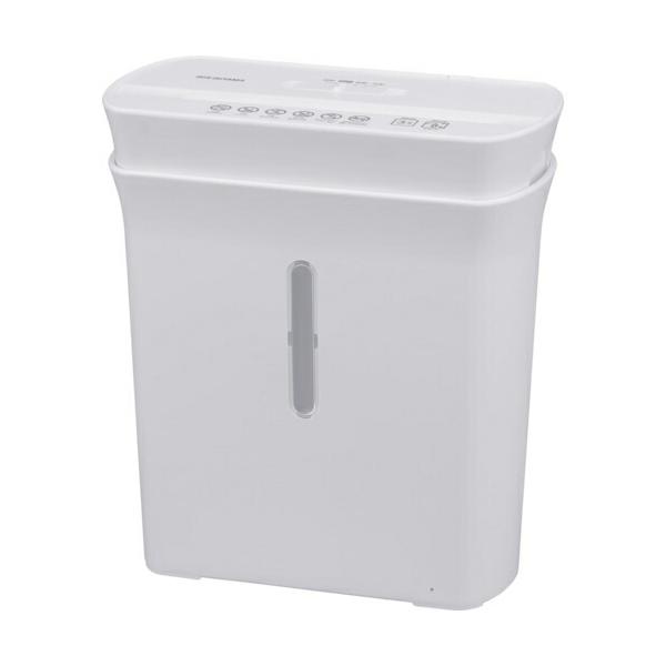 [特長]●1分間に60枚処理できる高速細断です。●インテリアに調和するデザインで、自宅にもオフィスにも馴染みます。●まとめて8枚裁断できるので、業務効率がアップします。[仕様]●細断最大枚数(枚)(50/60Hz)：8●メディア細断：×●カ...