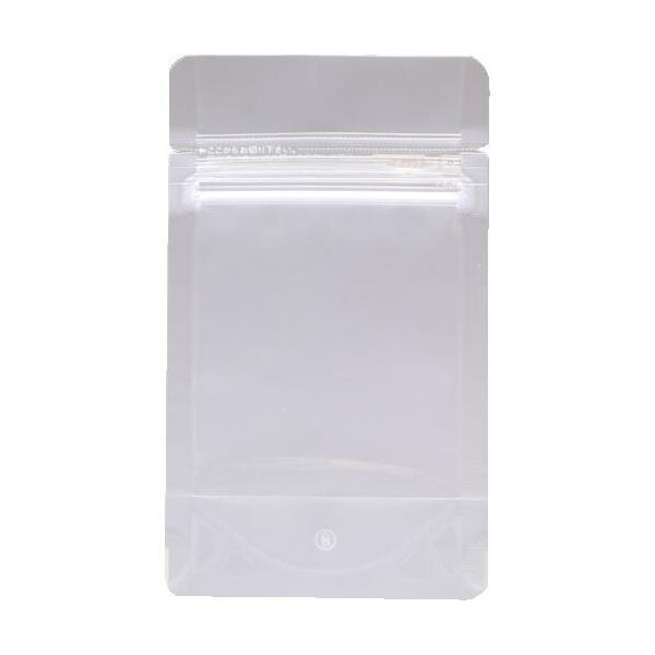 [特長]●便利なチャック付自立容器として高いディスプレイ効果を発揮します。●ハの字ミシン目加工によりノッチ部分から手で簡単に開封できます。●４つの角は、全て完全Ｒカットタイプです。●開封後も切り口はＲになります。[仕様]●色：透明●縦(mm...