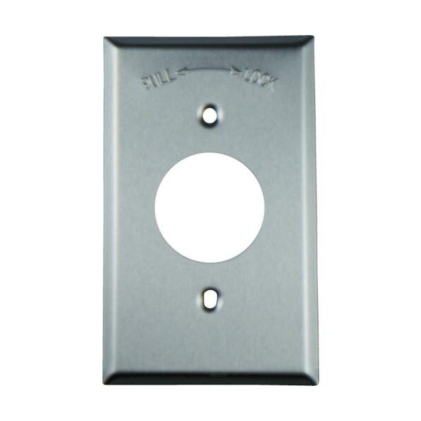 [特長]●耐食性・耐火性に優れるステンレス製です。●引掛形１５Ａ・２０Ａ埋込コンセント用です。[仕様]●縦(mm)：115●横(mm)：70●適合コンセント：引掛形・抜止形15A・20A用(ボス径φ34.5用)●取付ピッチ(mm)：60.5...